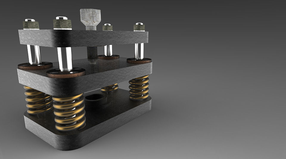 Press machine with springs free 3D model | CGTrader