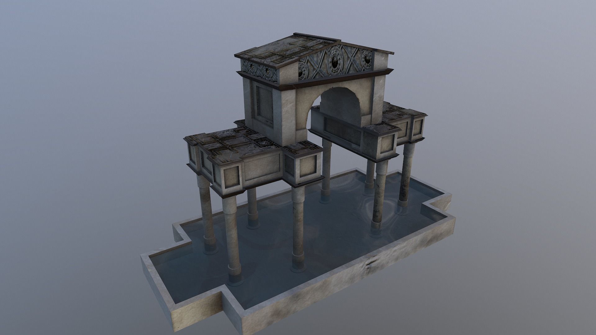 3D model Low Poly Ornamental Pool VR / AR / low-poly | CGTrader