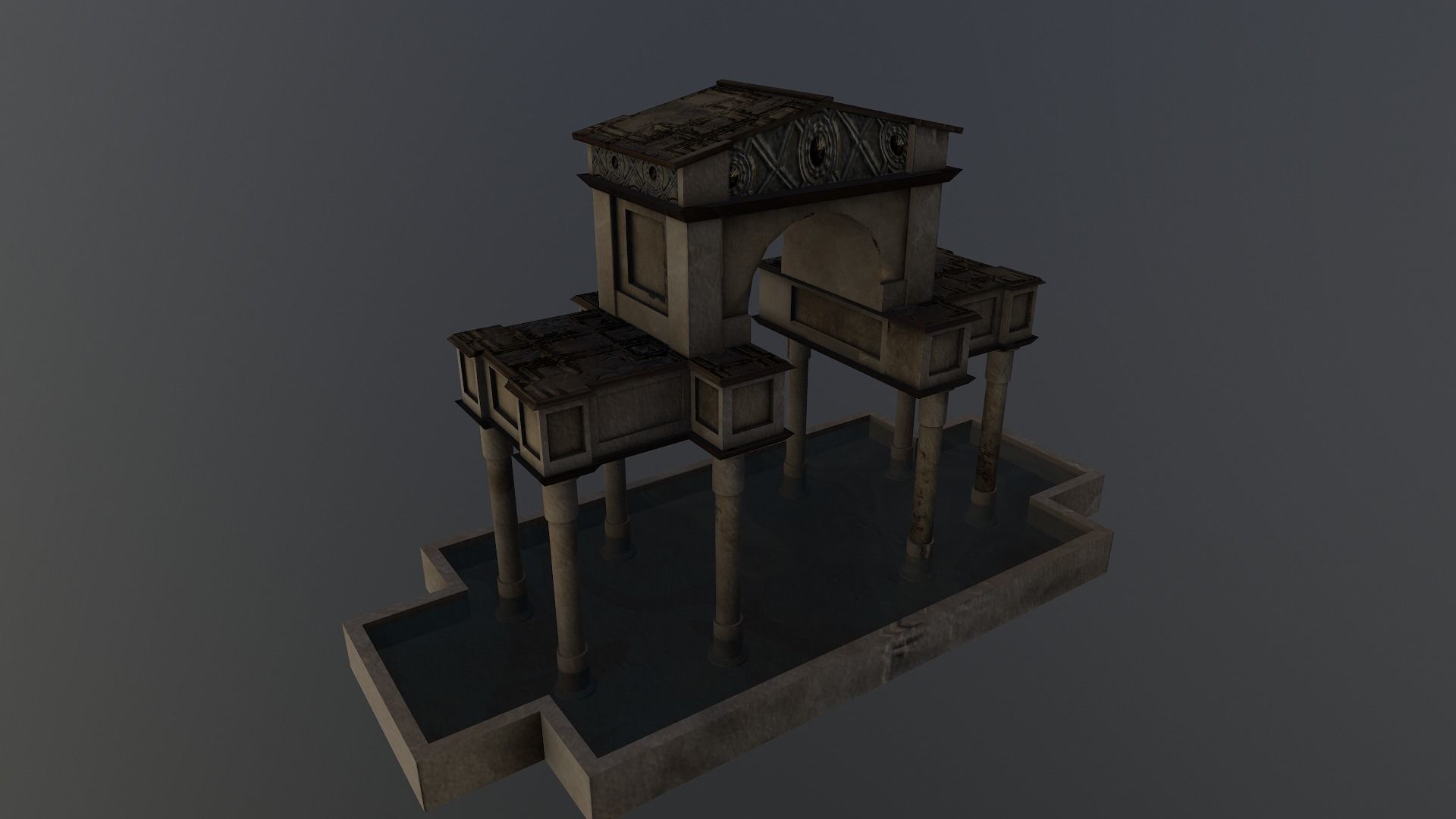 3D model Low Poly Ornamental Pool VR / AR / low-poly | CGTrader