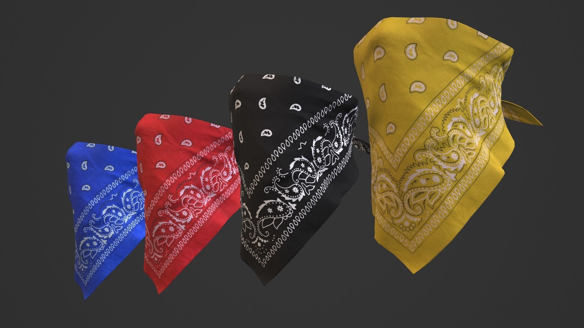 3D Model Collection Bandanas pack VR / AR / low-poly | CGTrader
