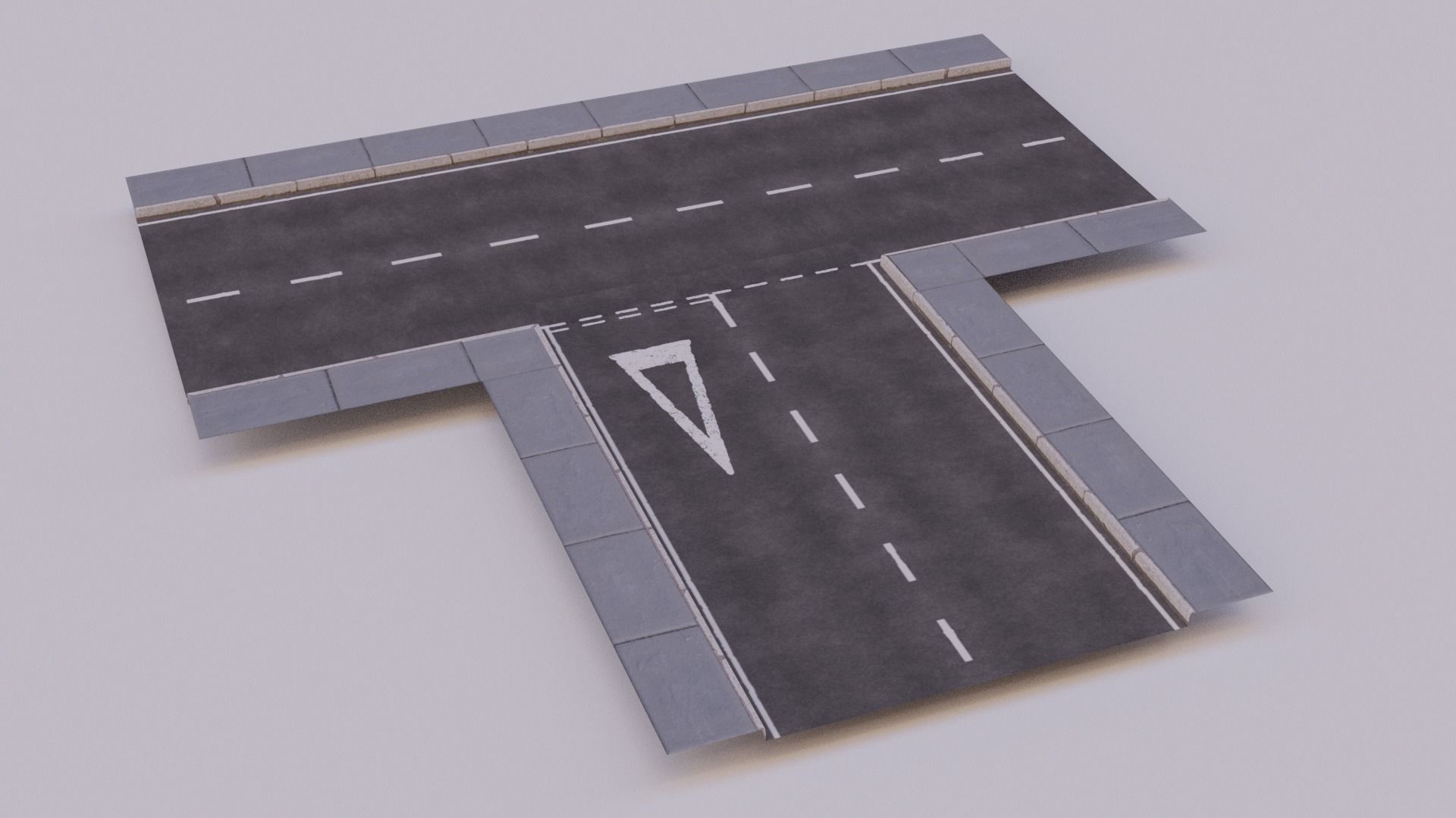3D model Modular Roads - Low Poly PBR VR / AR / low-poly | CGTrader