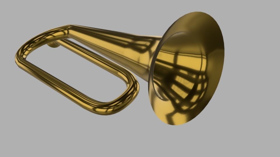 Golden Bugle 3D model | CGTrader