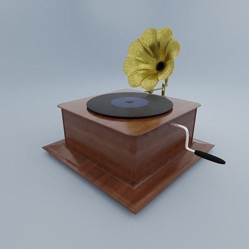 Gramophone record player with flower on top free 3D model | CGTrader