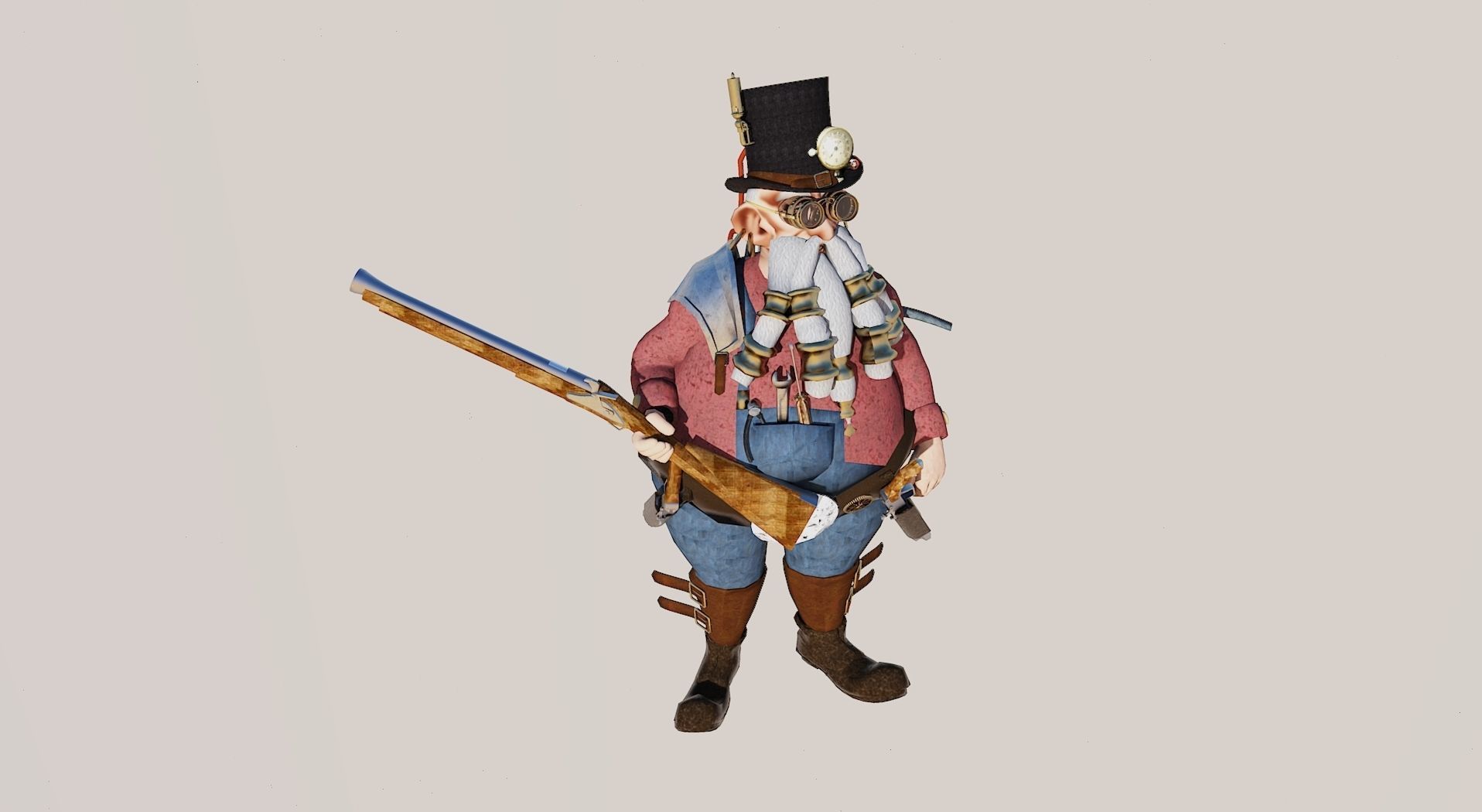 Fantasy Steampunk Dwarf Jobingson 3D model | CGTrader
