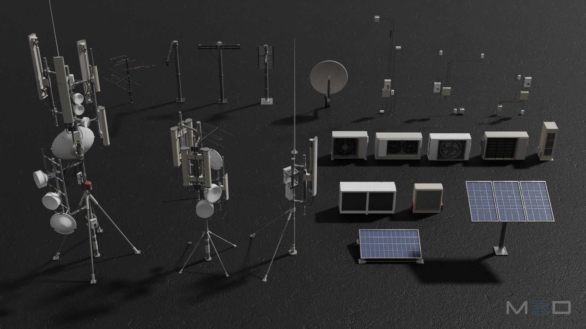 3D model Rooftop Props Collection VR / AR / low-poly | CGTrader