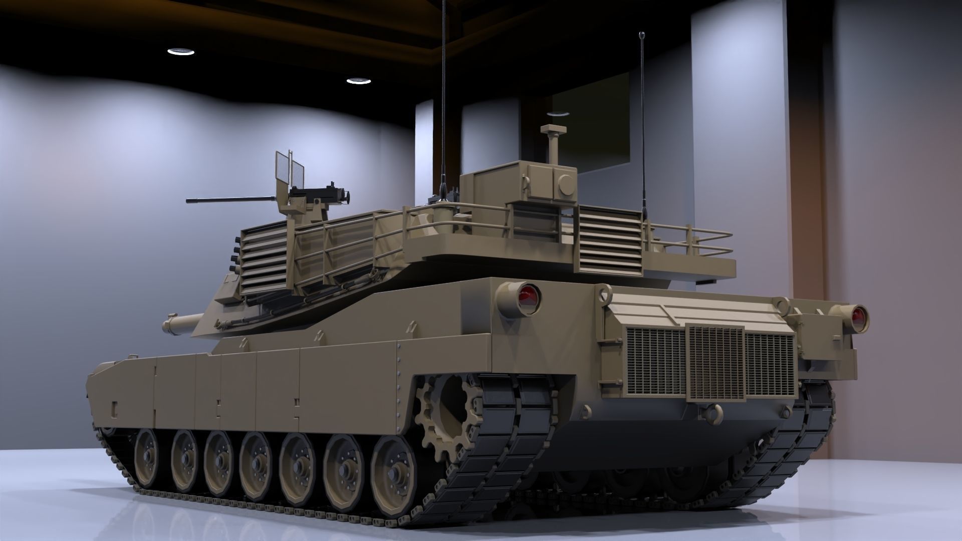 3D model M1A2 Abrams tank VR / AR / low-poly rigged animated | CGTrader