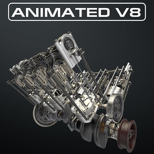 V8 Engine Working Animated 3D model animated rigged | CGTrader