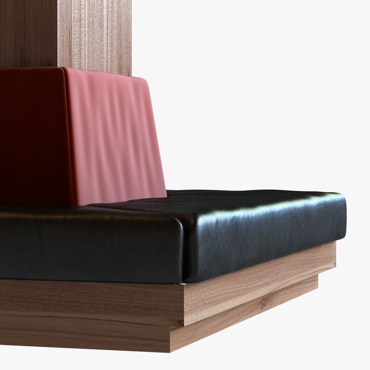Square wood column with leather seat 3D model | CGTrader