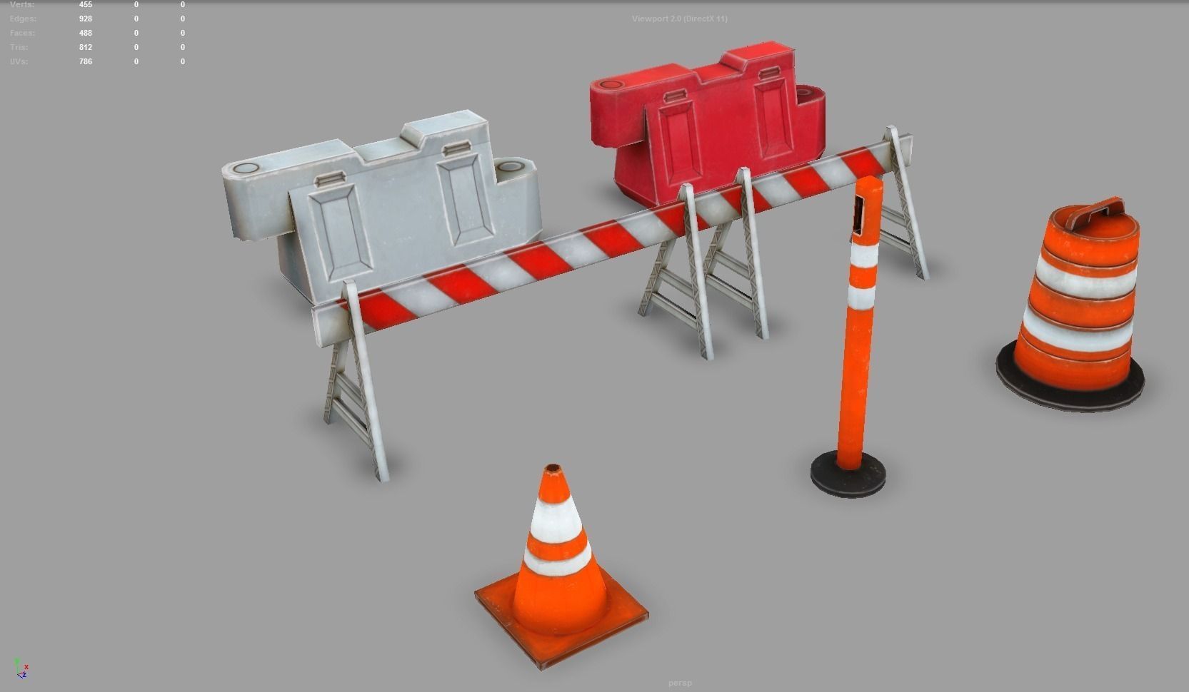 3D model Road Objects - Traffic - low poly VR / AR / low-poly | CGTrader