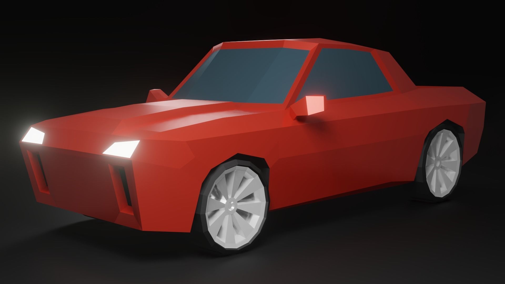 Low-Poly Red Car free VR / AR / low-poly 3D model | CGTrader