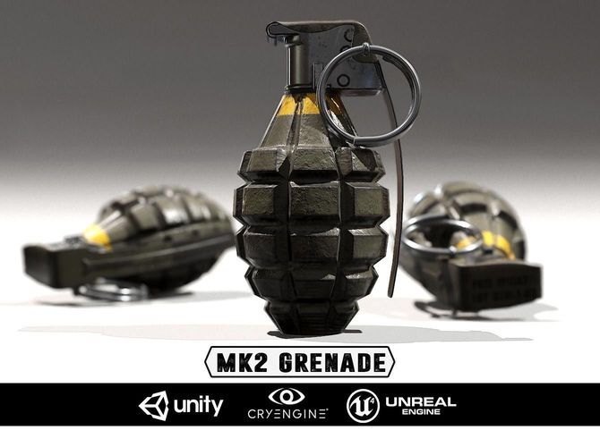 MK2 Grenade - Models and Textures game-ready | CGTrader