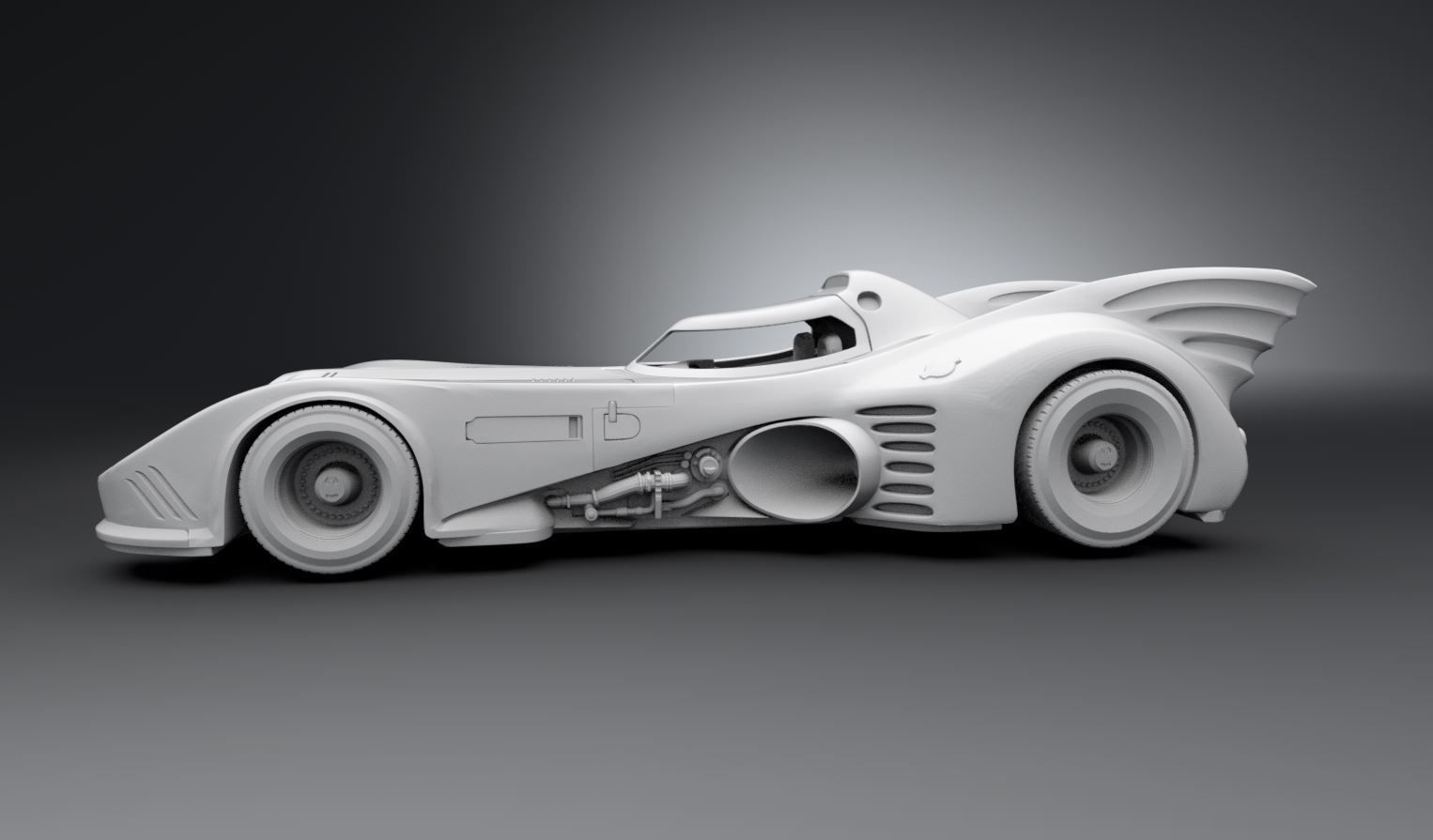 Batmobile Scale model 3D model 3D printable | CGTrader