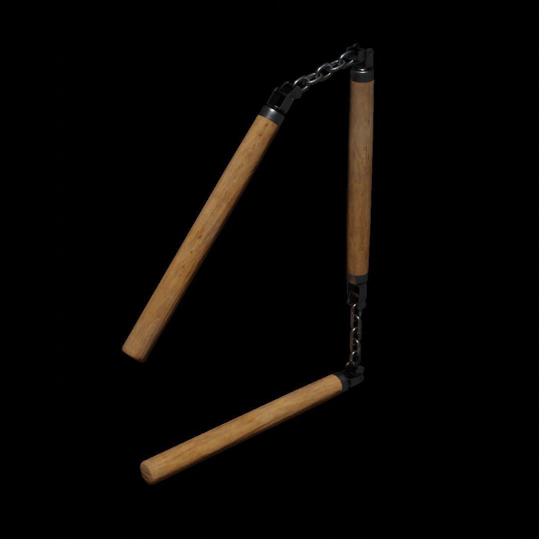 Triple Nunchaku 3D model rigged | CGTrader
