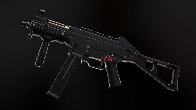 3D model UMP - Model and Textures VR / AR / low-poly OBJ FBX TGA ...