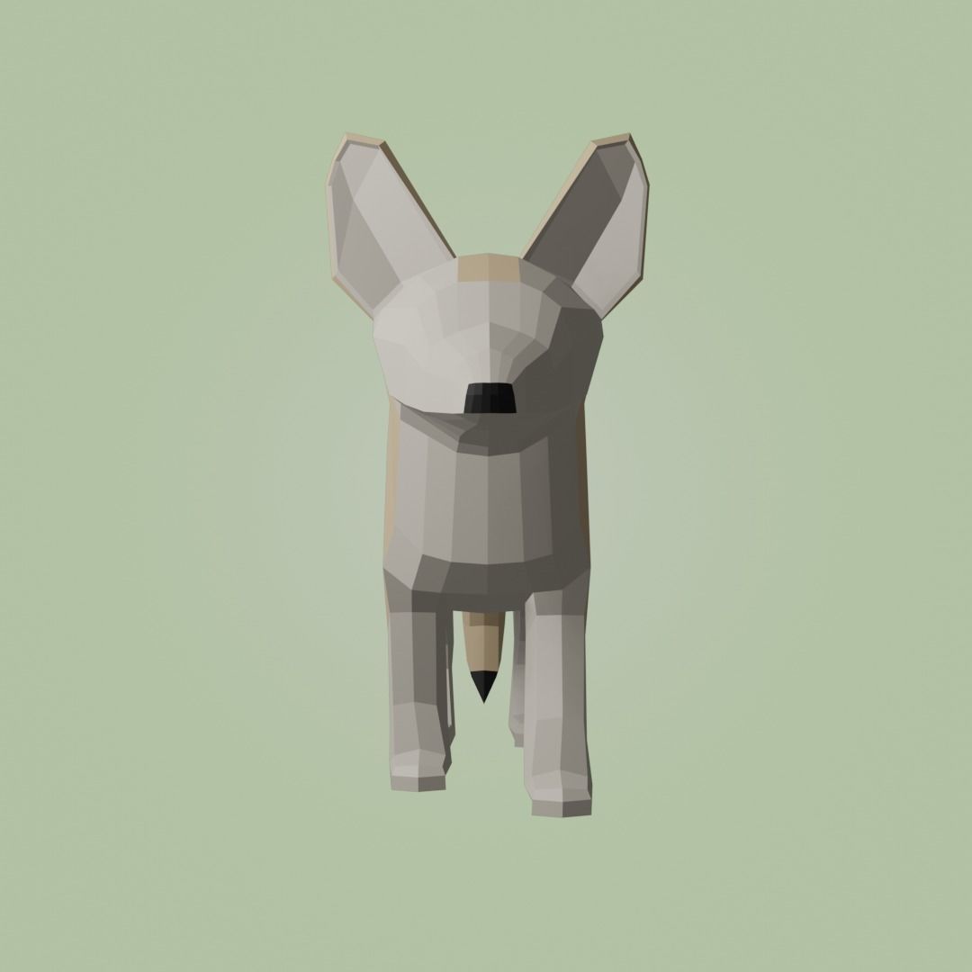 3D model Fennec fox Low Polly VR / AR / low-poly | CGTrader