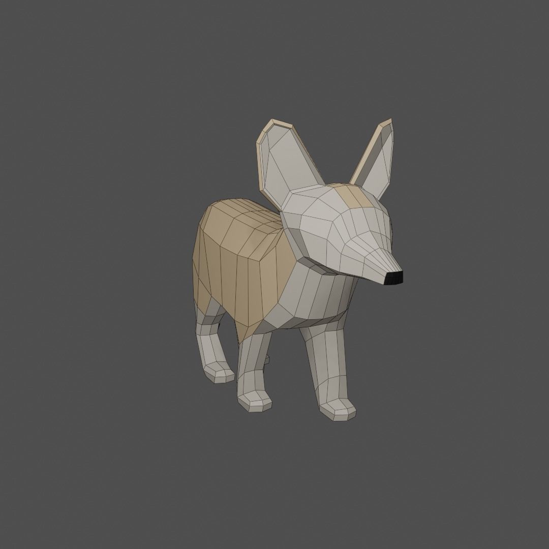 3D model Fennec fox Low Polly VR / AR / low-poly | CGTrader