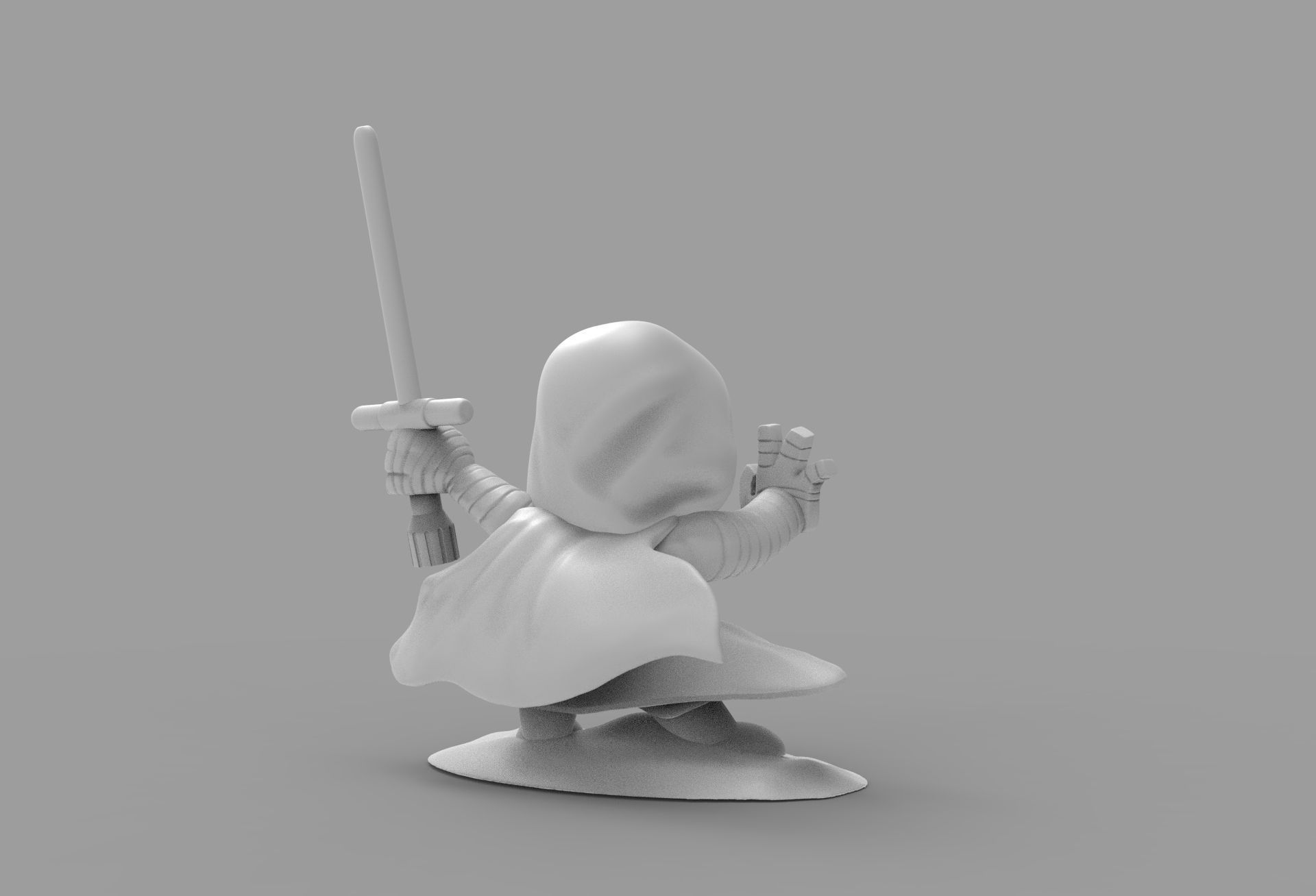 Star Wars Chibi Kylo Ren Sith With Light saber PRINTING DIORAMA 3D ...