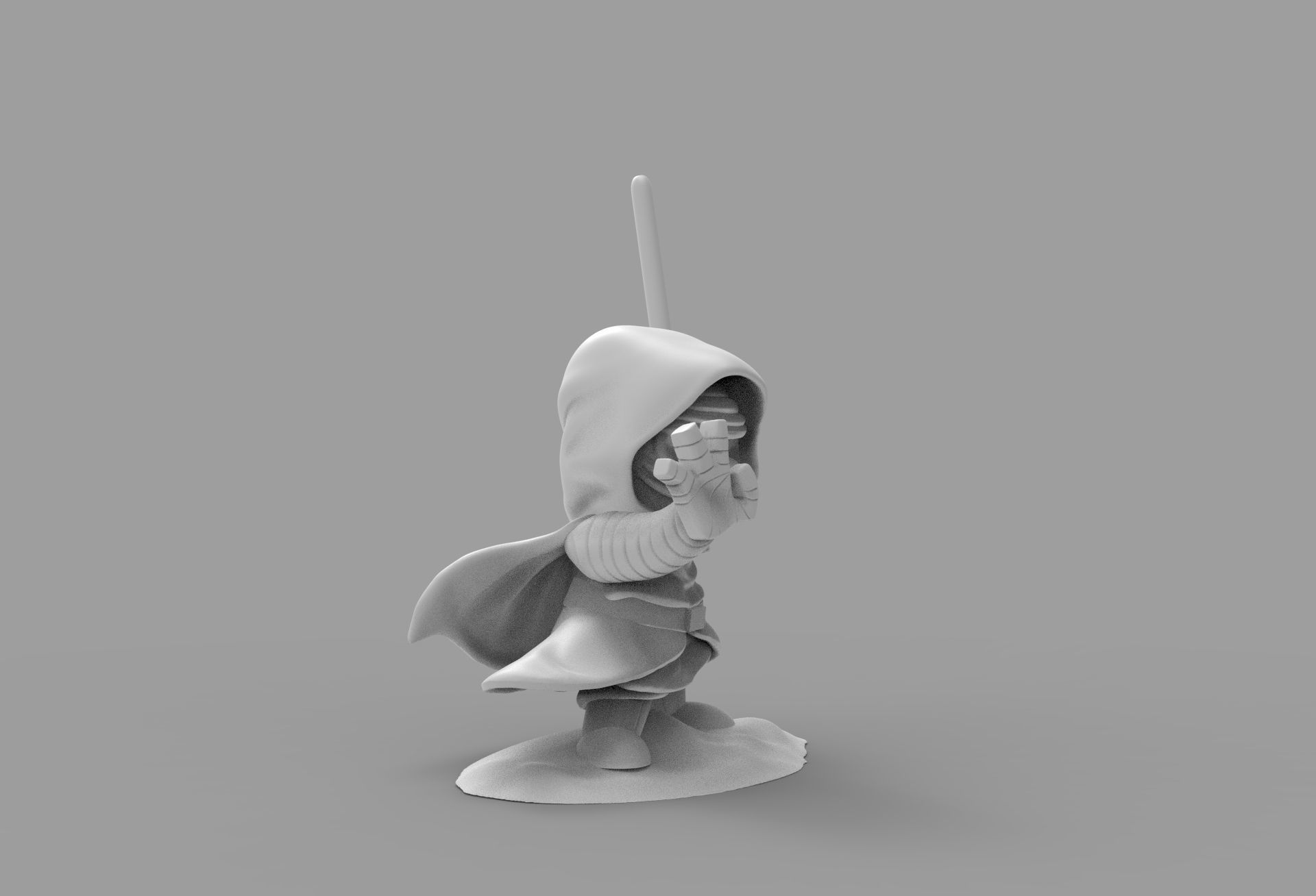 Star Wars Chibi Kylo Ren Sith With Light saber PRINTING DIORAMA 3D ...