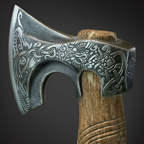 3D model Game-Ready Axe with Bag VR / AR / low-poly | CGTrader