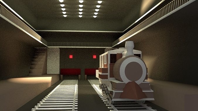 Train platform train platform 3D model not textured free 3D model ...