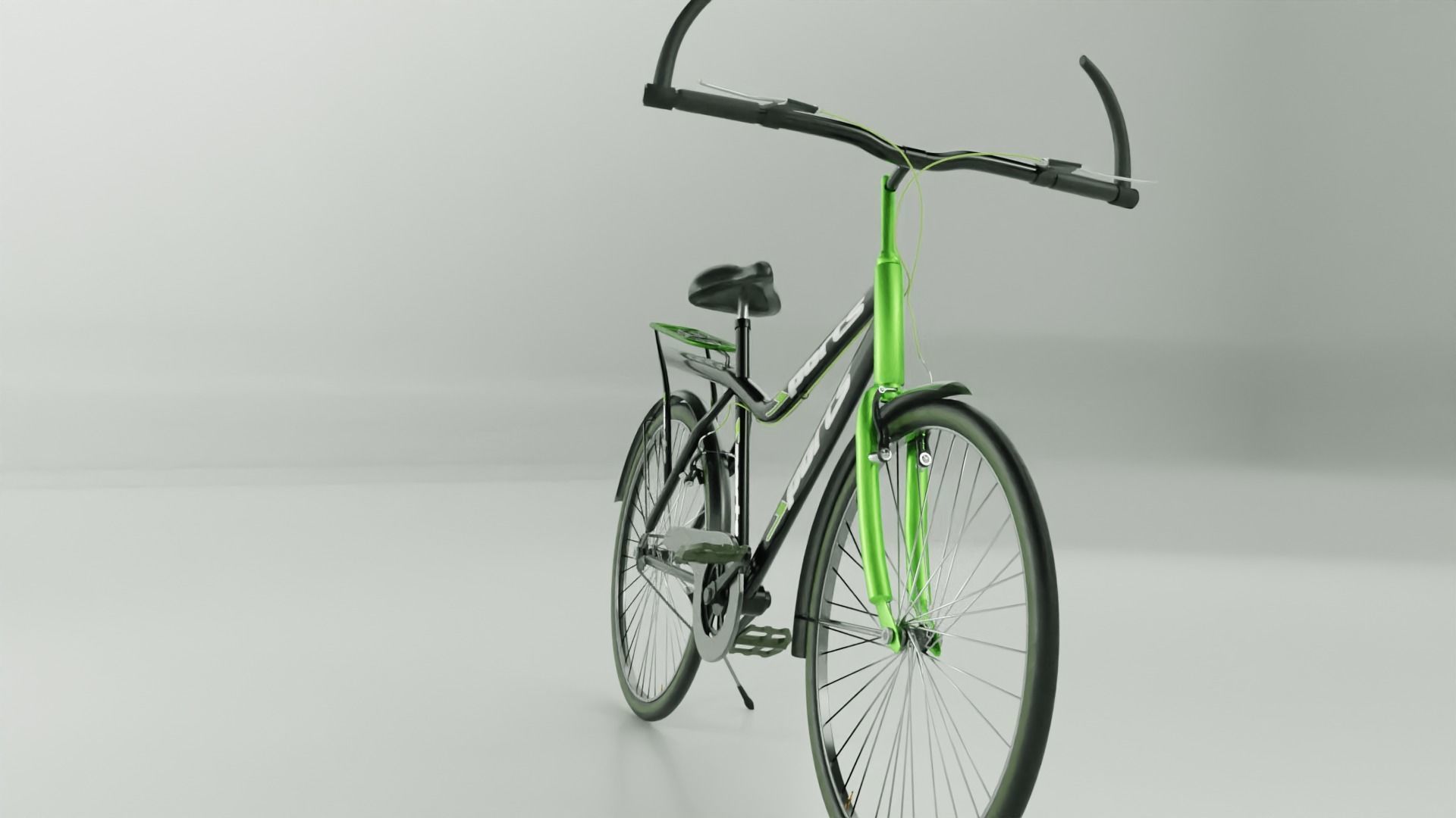 GREEN AND BLACK COLORED STUNNING SPORTS CYCLE 3D model | CGTrader