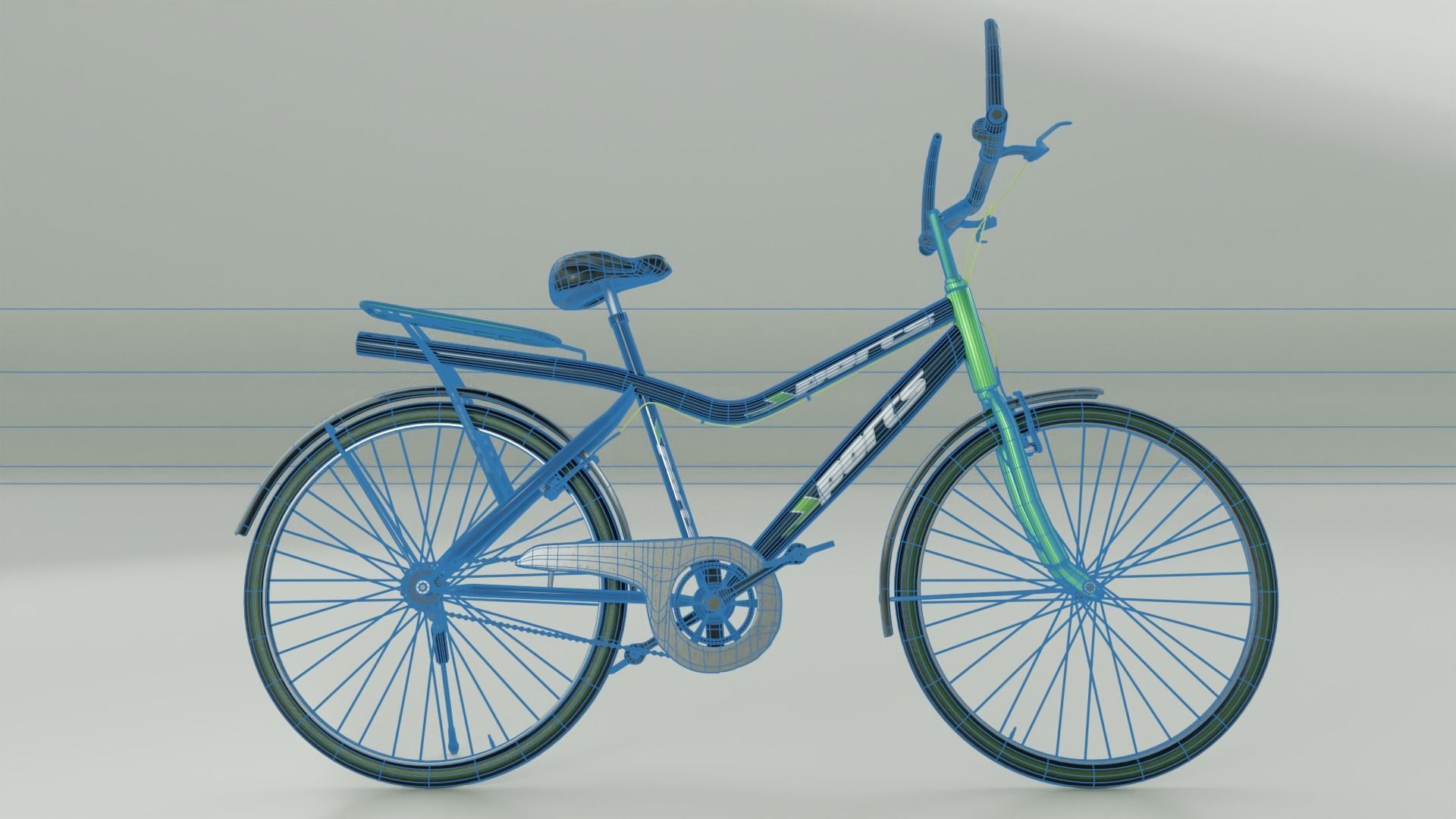 GREEN AND BLACK COLORED STUNNING SPORTS CYCLE 3D model | CGTrader