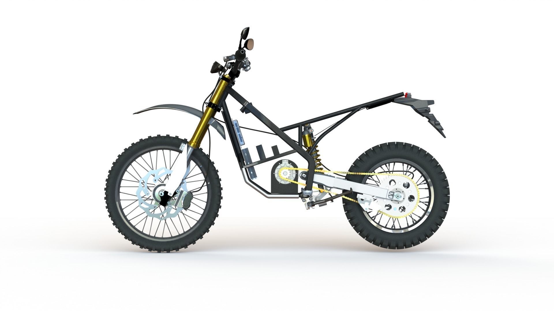 Electric motorcycle chassis for trail motorcross offroad 3D model ...
