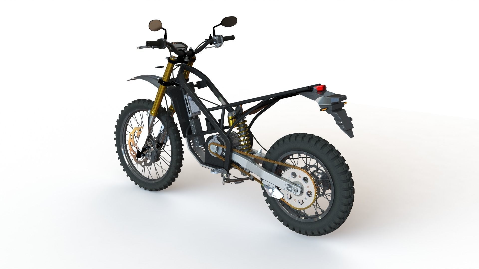 Electric motorcycle chassis for trail motorcross offroad 3D model ...