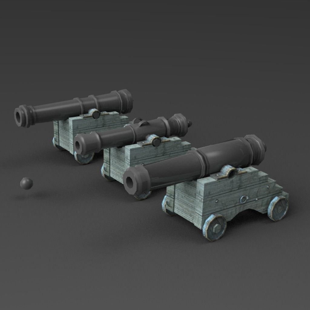 3D model Naval Cannons VR / AR / low-poly | CGTrader