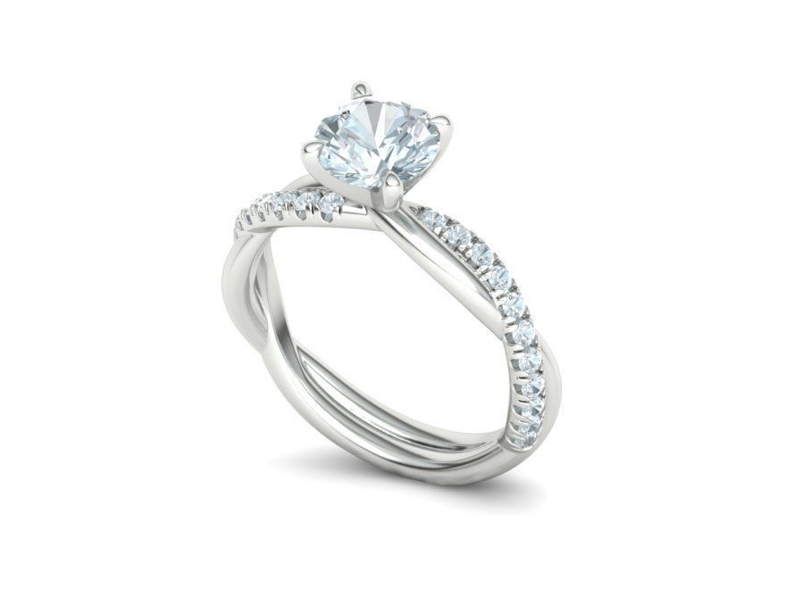 Crossover Rings Bridal Set 1Ct Engagement ring 3dmodels 3D Model ...