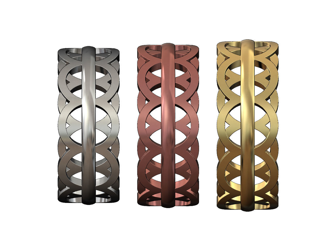 Double row Celtic arch pattern band 3D model 3D printable | CGTrader