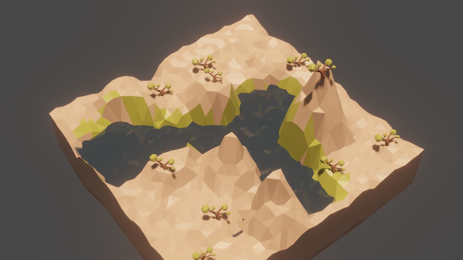 3D model Low poly Savannah VR / AR / low-poly | CGTrader
