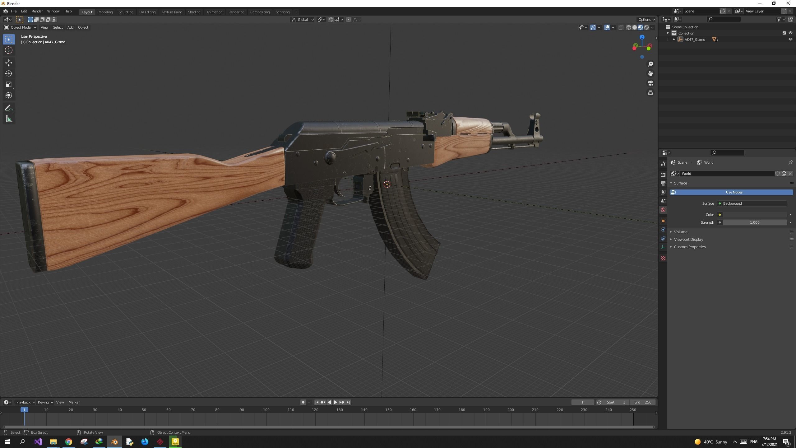 3D model AK47 Assault Rifle Game Ready VR / AR / low-poly | CGTrader