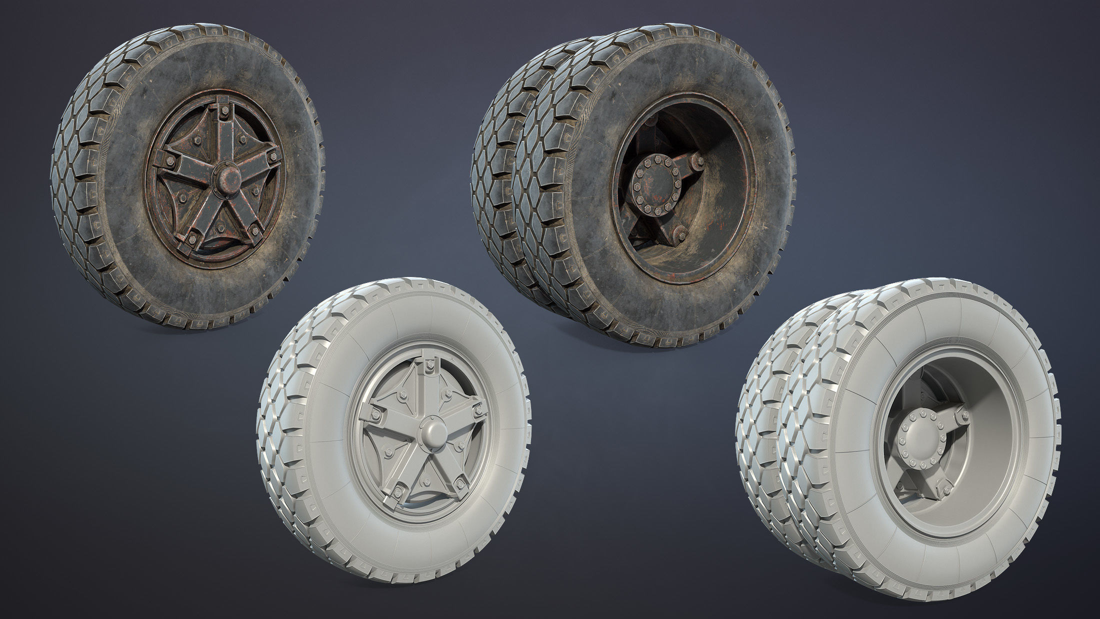 3D model Truck Wheel 03 Kamaz-5320 VR / AR / low-poly | CGTrader