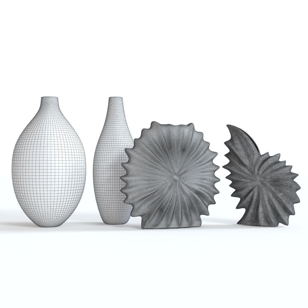 Shell vases set 3D model | CGTrader