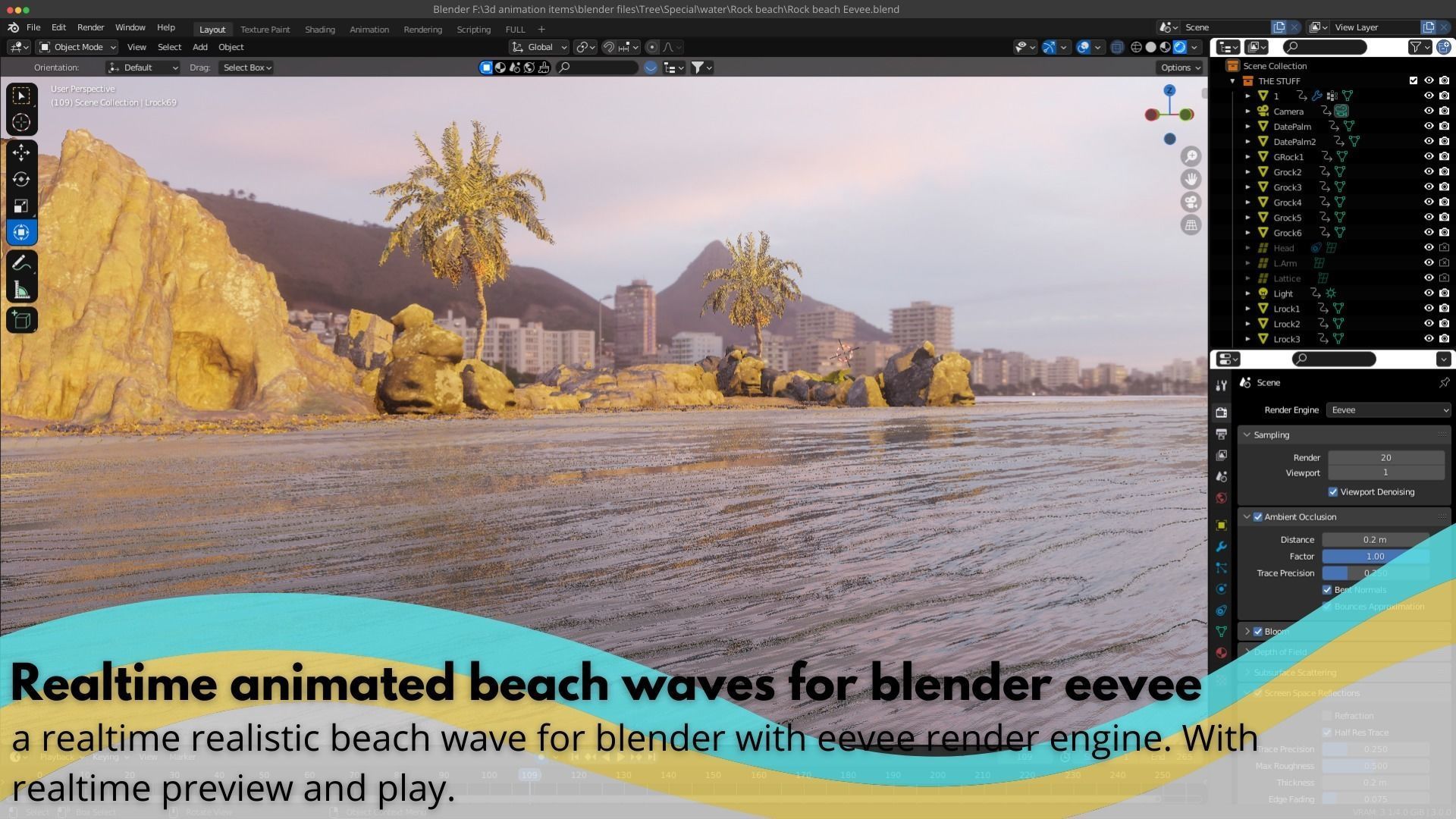 Realistic Beach 3D Model With textures Complete realistic 3D model ...