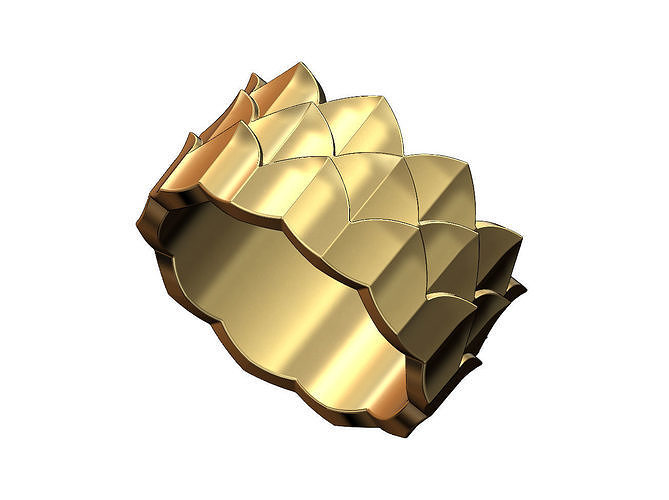 Leaf pattern band US sizes 6to9 3D model 3D printable | CGTrader