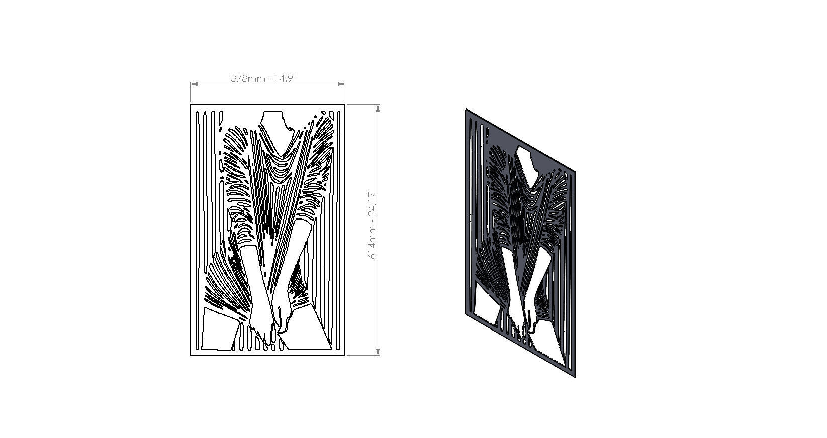 Sexy girl Dxf Step and Sldprt Solidworks Metal art Dxf Wall 3D model 3D ...