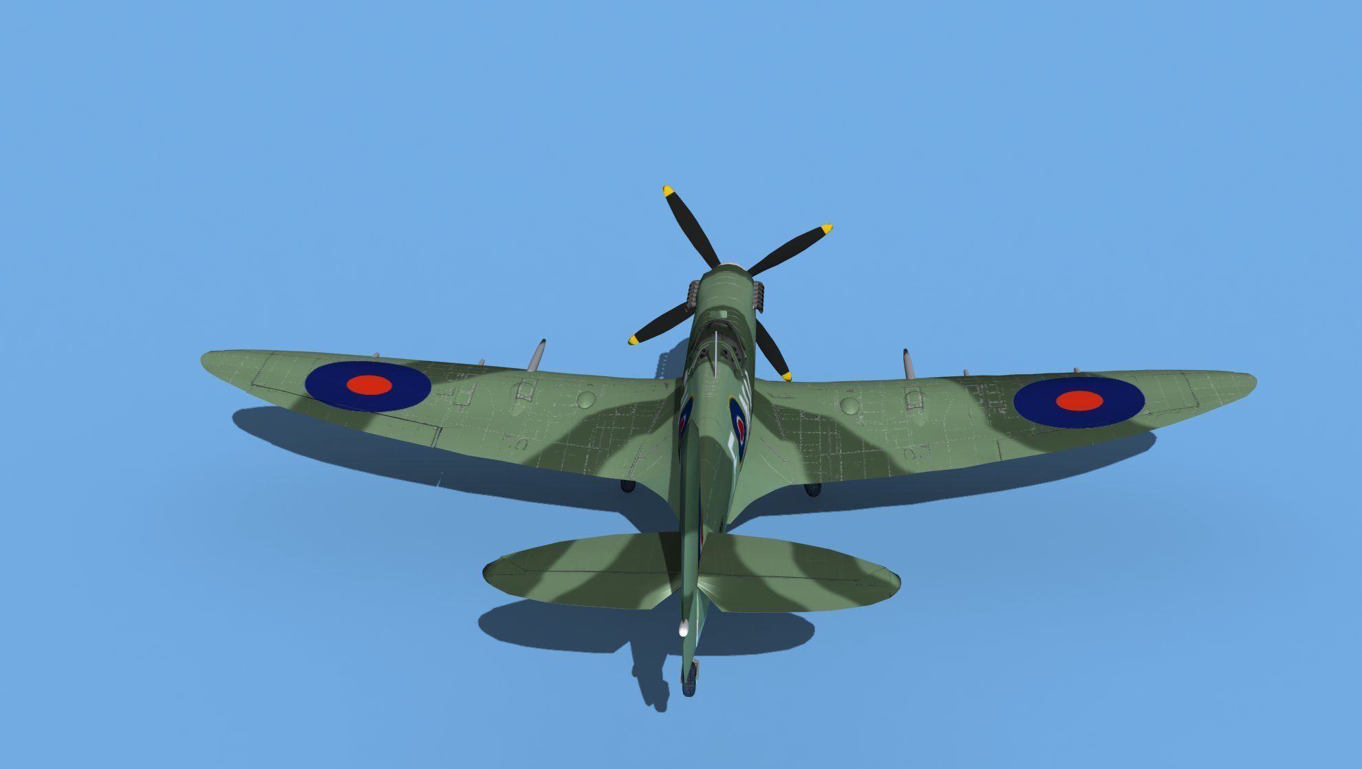 Supermarine Spitfire Mk IXb V09 3D model animated rigged | CGTrader