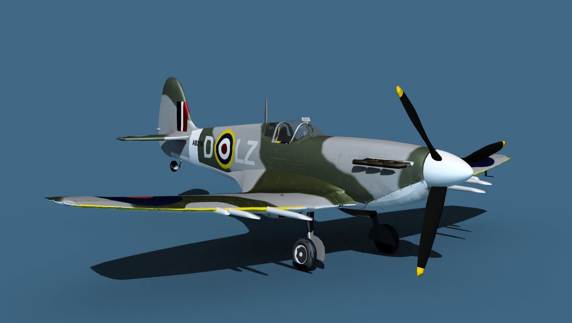 Supermarine Spitfire Mk5C V01 RAF 3D model animated rigged | CGTrader