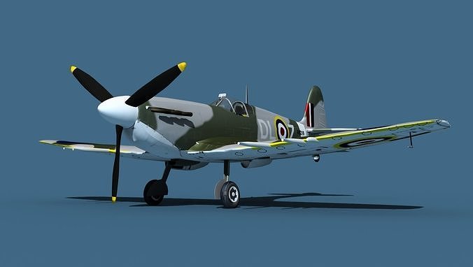 Supermarine Spitfire Mk5C V01 RAF 3D model animated rigged | CGTrader