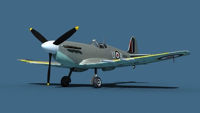 Supermarine Spitfire Mk5C V05 RAF 3D model animated rigged | CGTrader