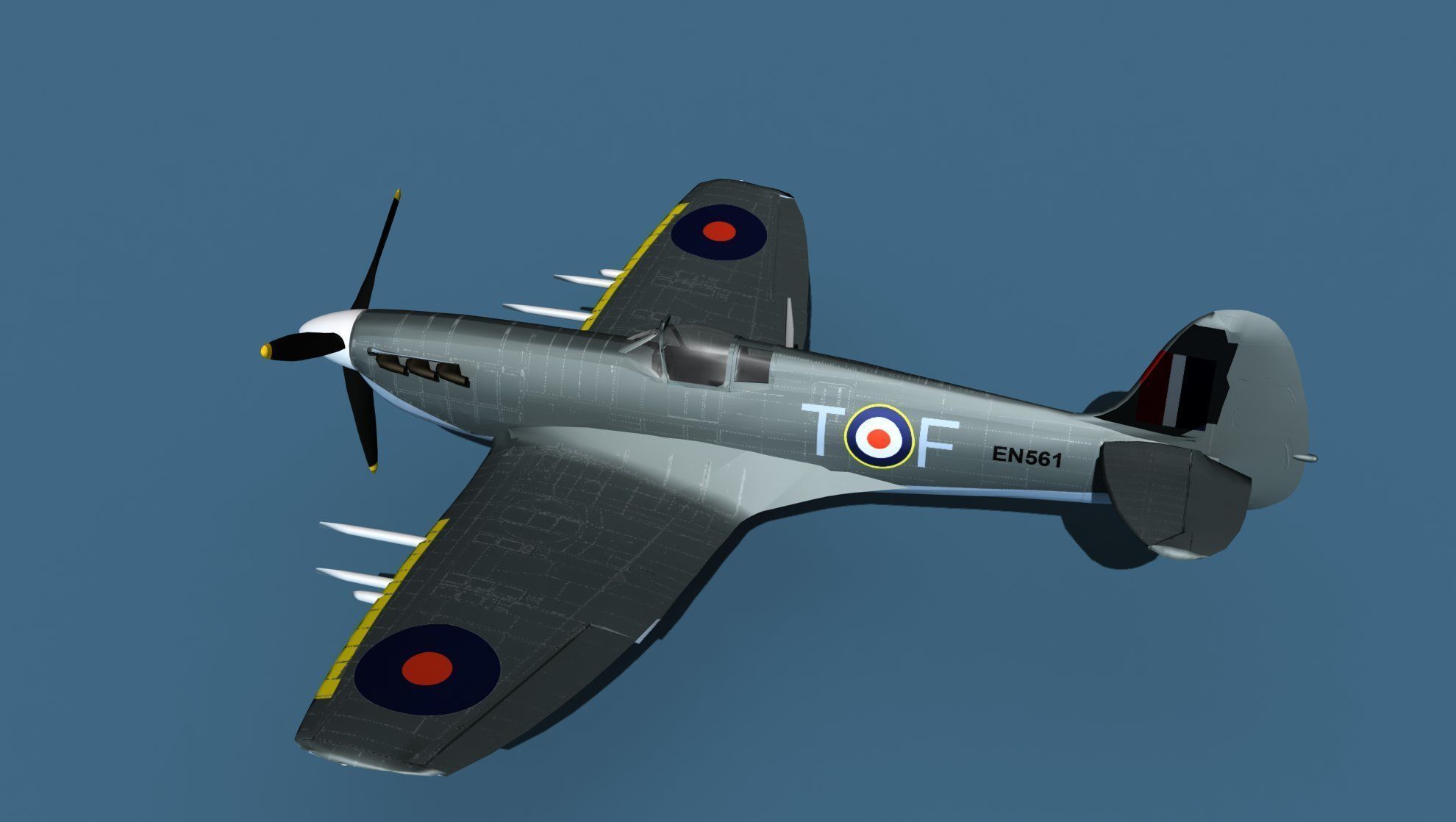 Supermarine Spitfire Mk5C V06 RAF 3D model animated rigged | CGTrader