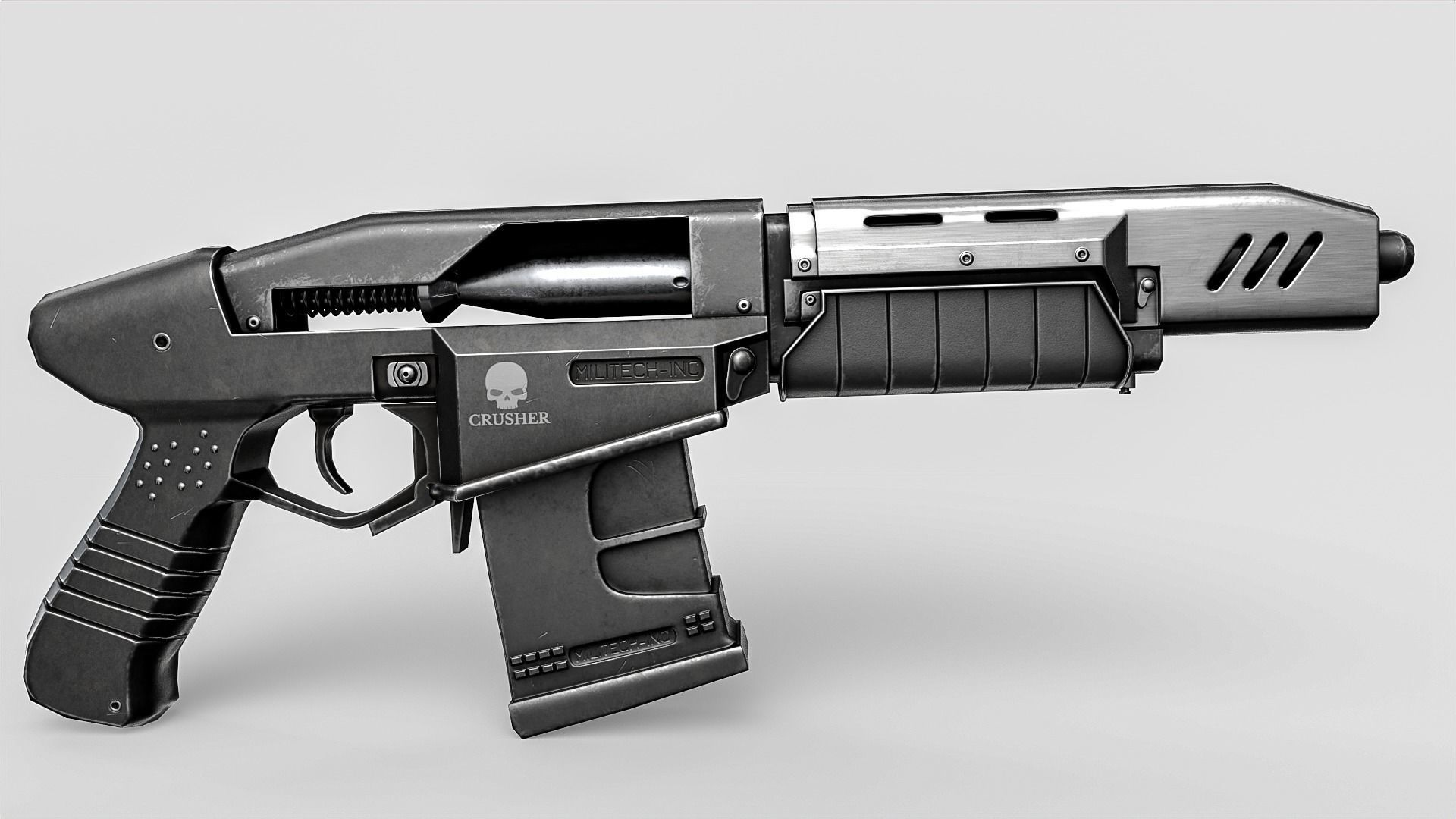 3D model Cyberpunk 2077 Militech Crusher Gun VR / AR / low-poly | CGTrader