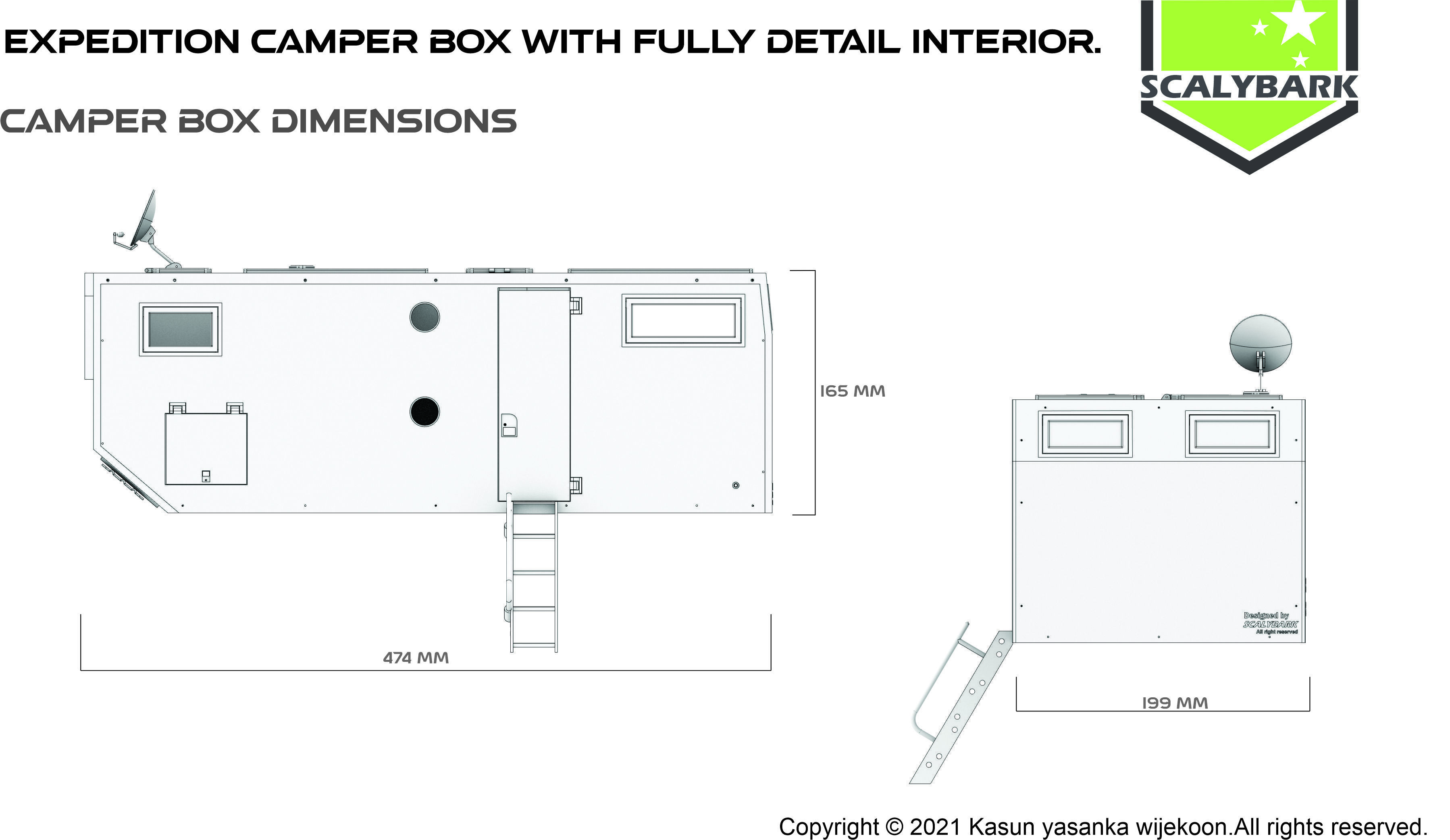 camper model box for RC truck fully 3d printable STL 3D model 3D ...