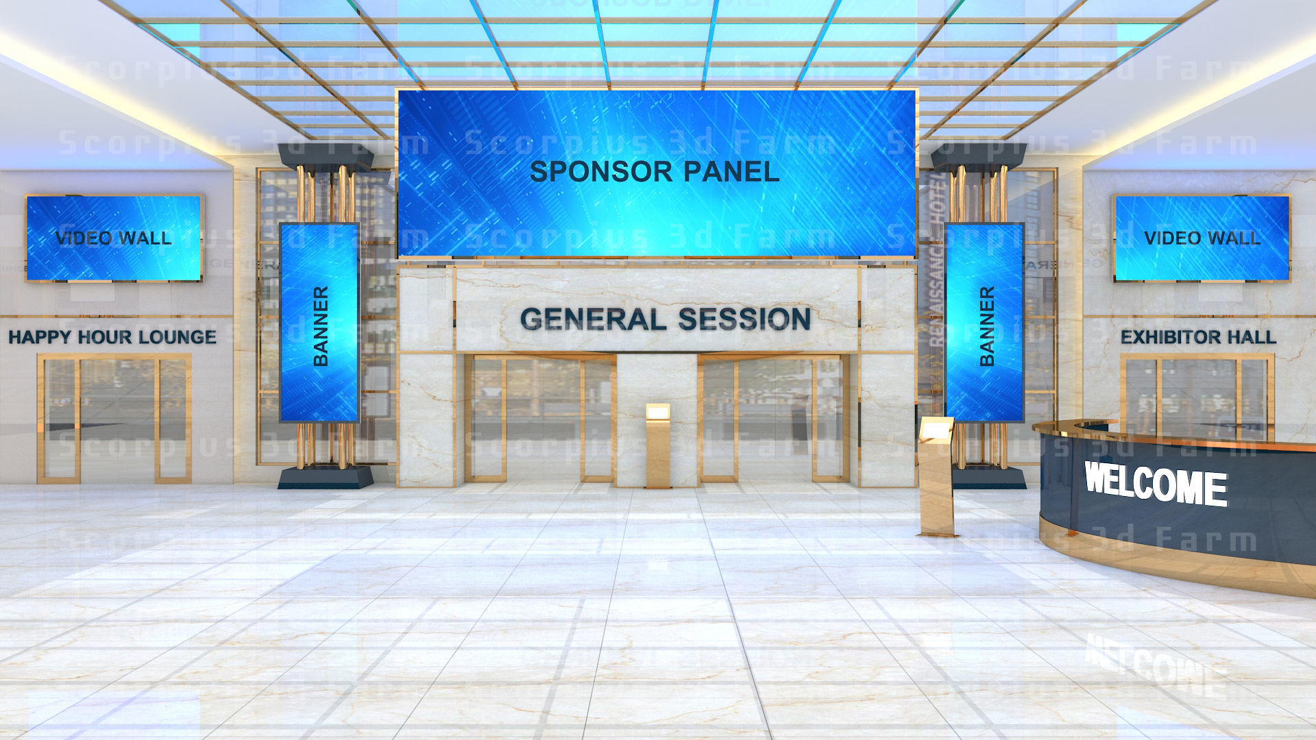 Virtual Lobby 3D Model Collection | CGTrader