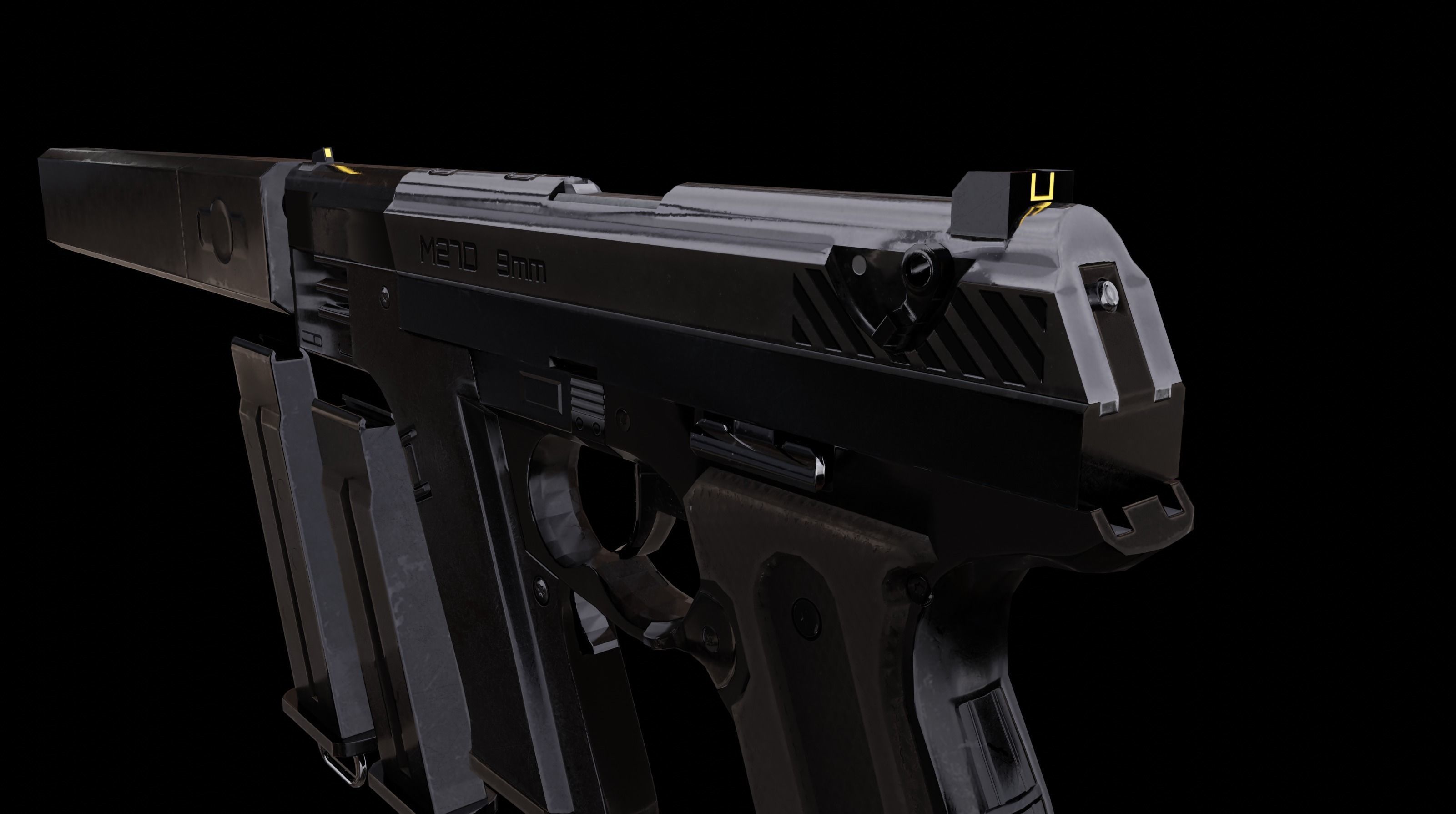 3D model Lowpoly Double Mag Smg 4K PBR Game-ready Model VR / AR / low ...