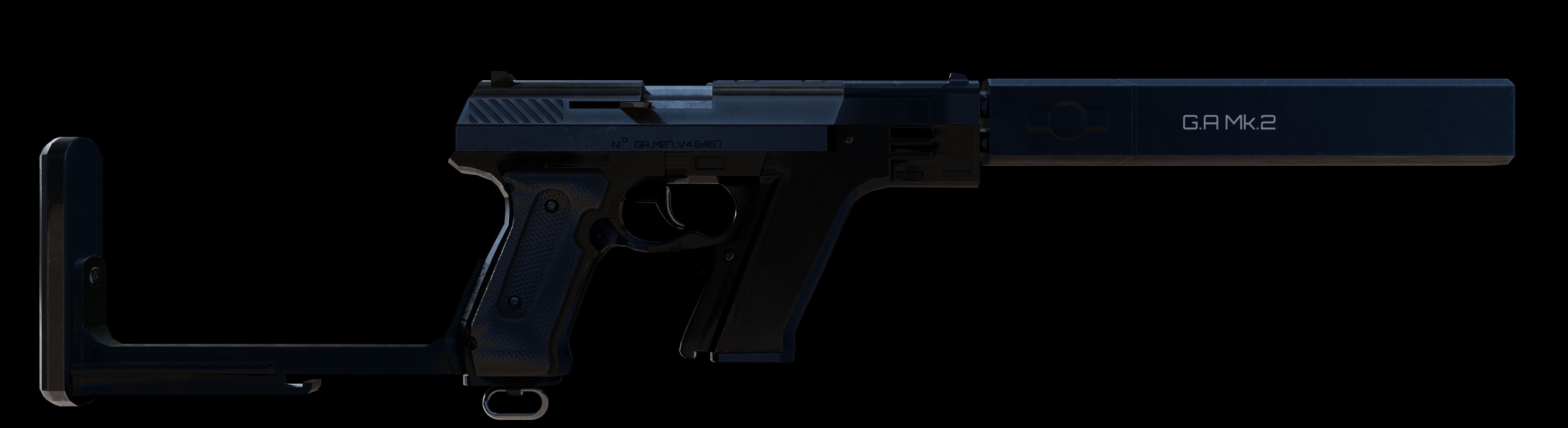 3D model Lowpoly Double Mag Smg 4K PBR Game-ready Model VR / AR / low ...