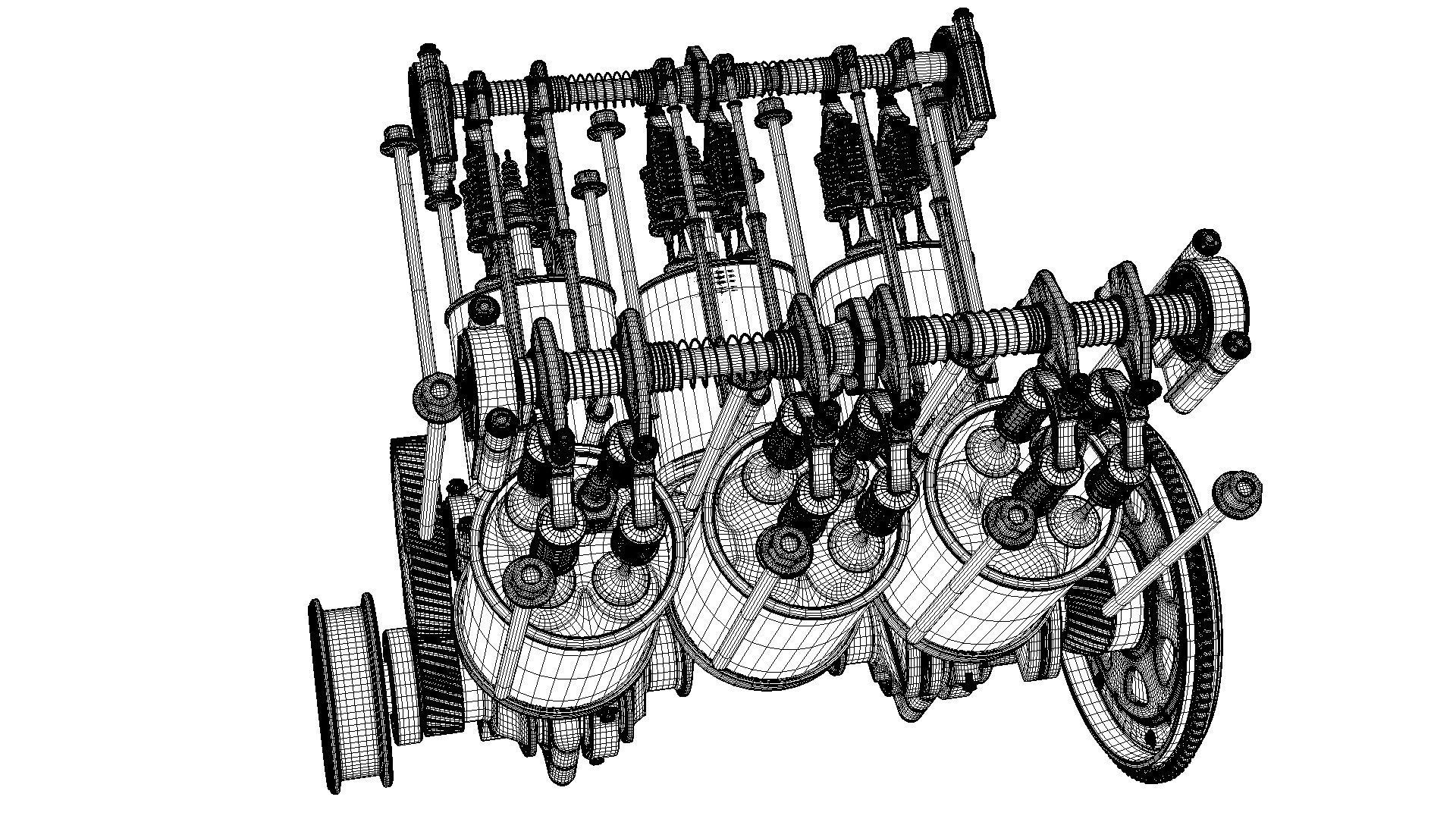 V6 Engine Working Animated 3D model animated rigged | CGTrader