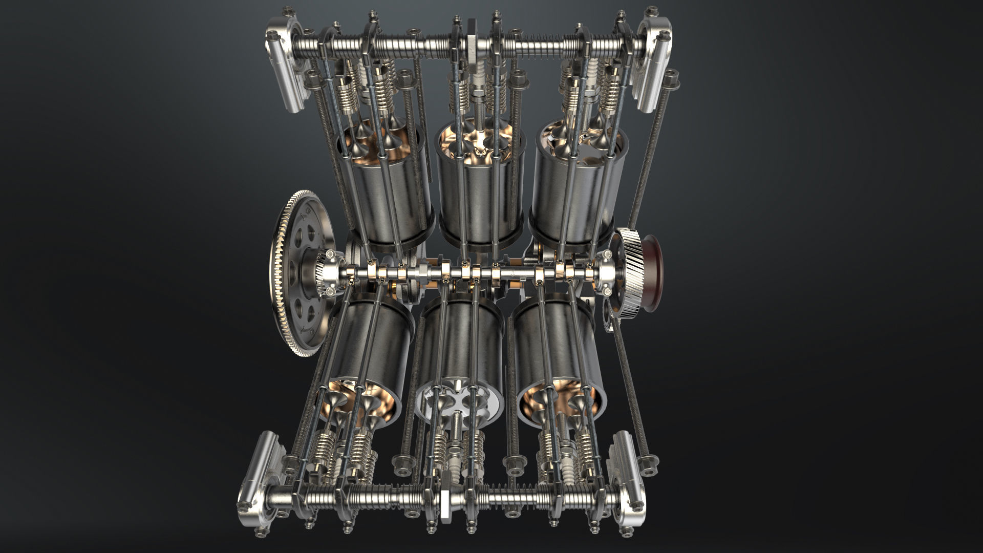 V6 Engine Working Animated 3D model animated rigged | CGTrader